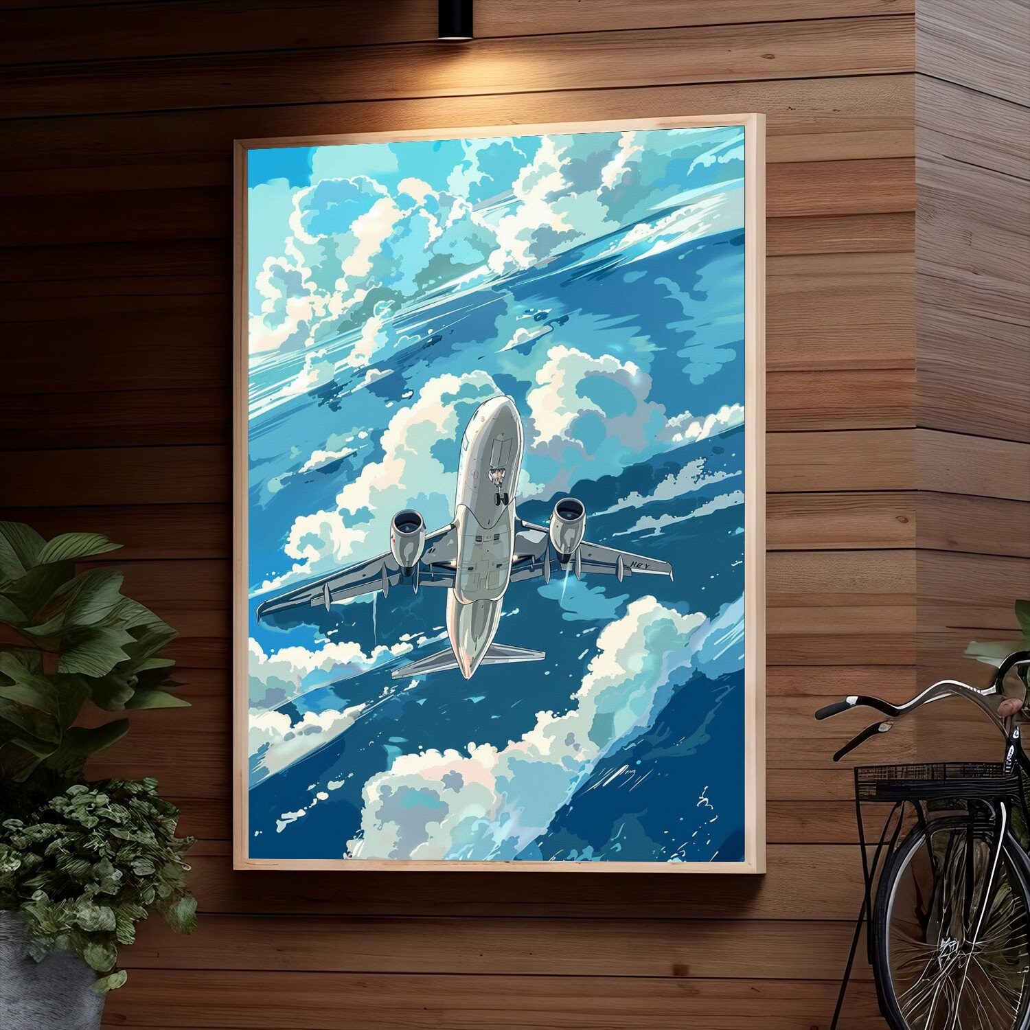 Soaring Above: Stunning Sky and Clouds Illustration Printable Art ...