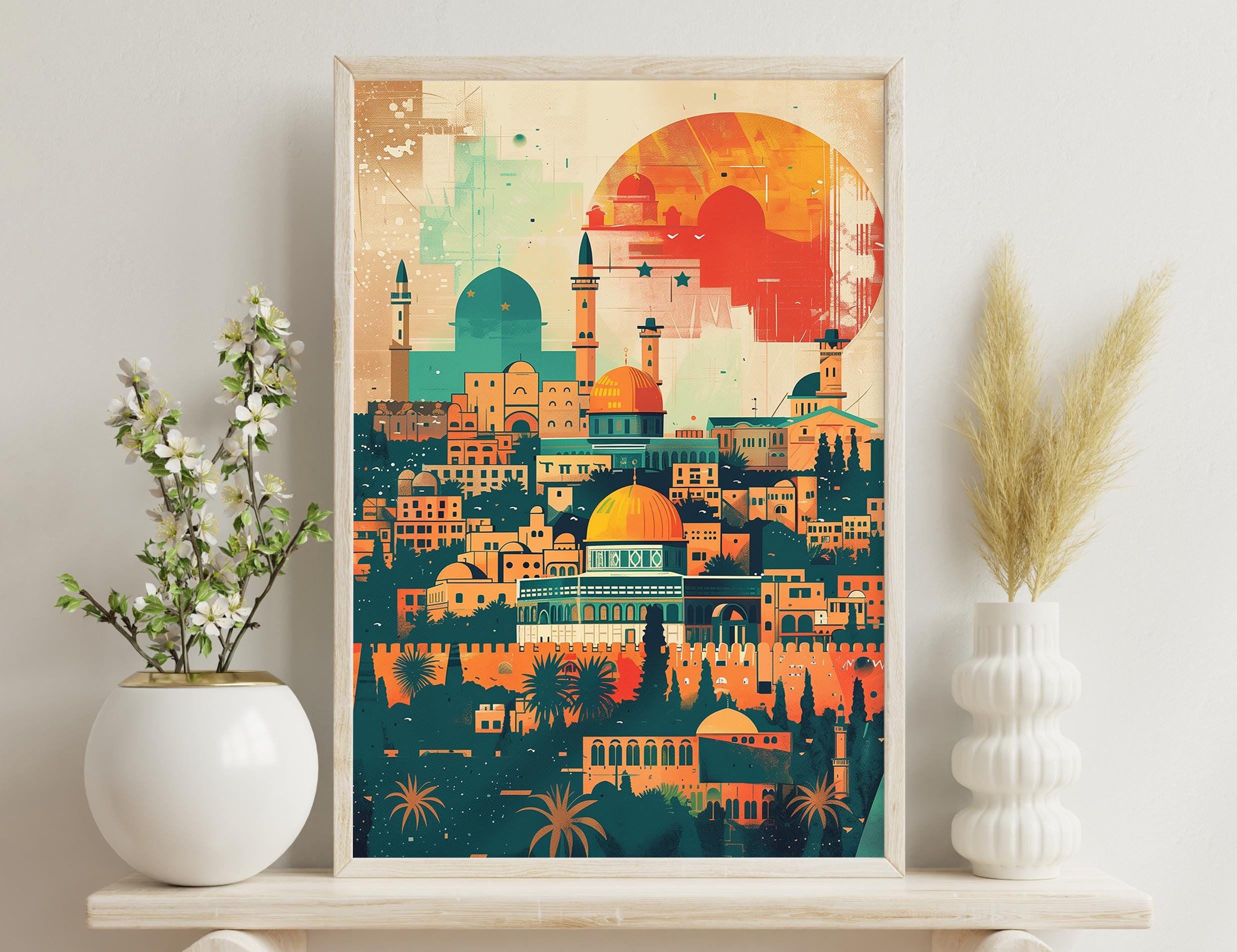 Palestine Middle Eastern Cityscapes: Mosques and Domes Digital Art ...