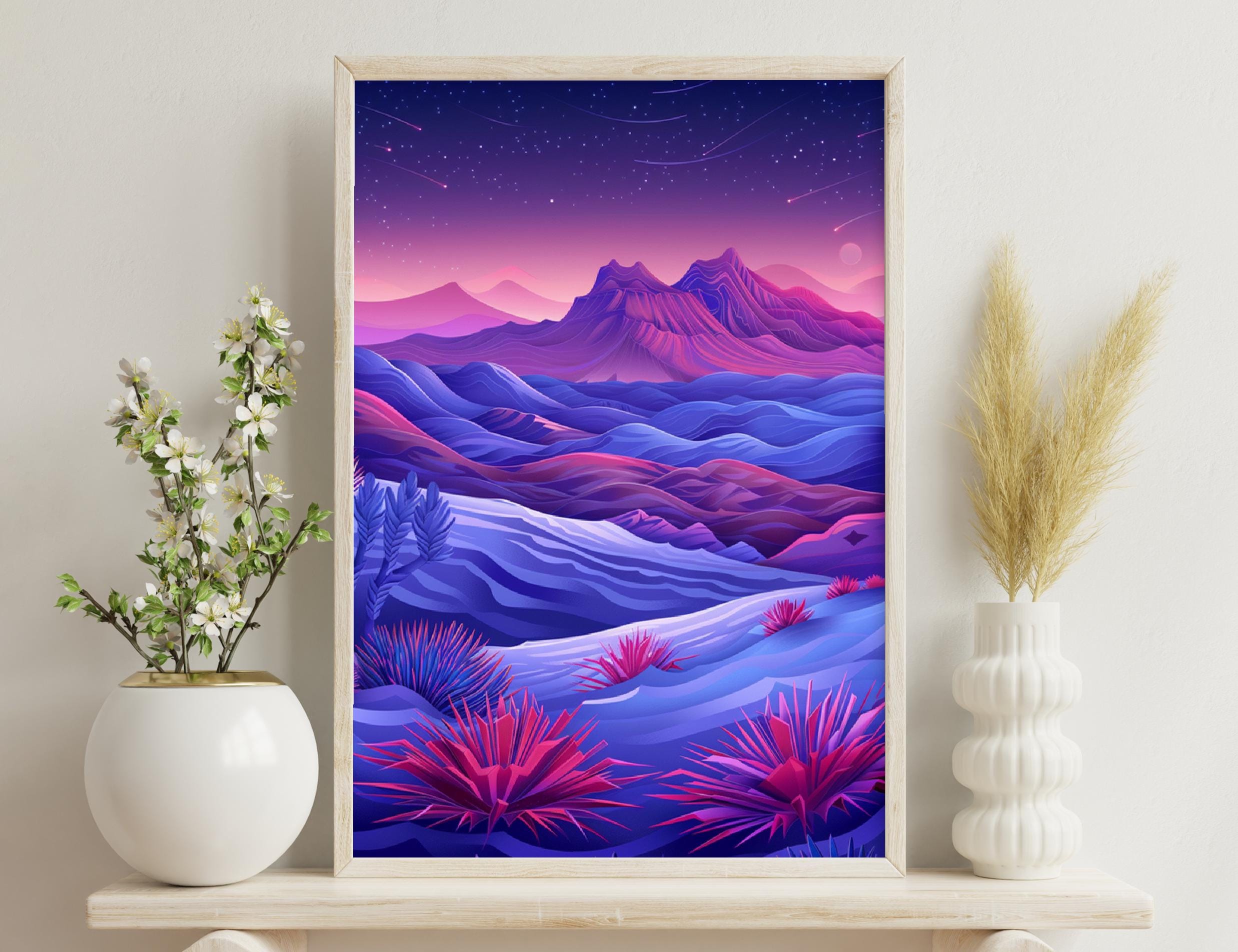 Cosmic Vistas, Cosmic Art, Mountain Landscape, Perfect for Wall Decor ...