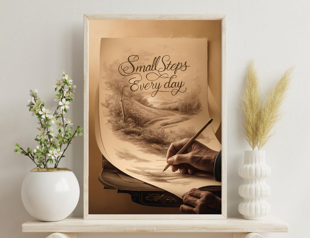 Daily Progress, Small Steps, Every Day, Perfect for Wall Decor, Digital ...