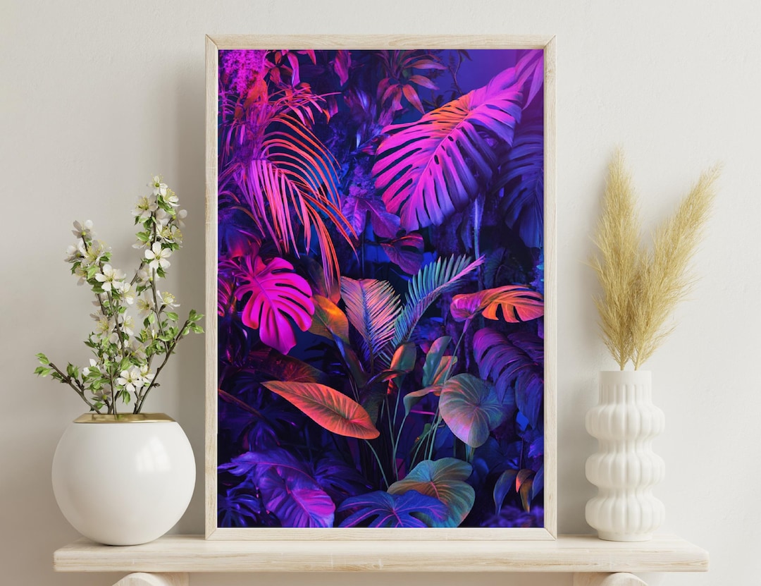 Neon Jungle, Neon Jungle, Tropical Vibes, Perfect for Wall Decor ...