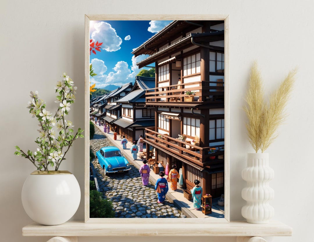 Kyoto Street, Kyoto Old Town, Japanese Street Scene, Perfect for Home ...