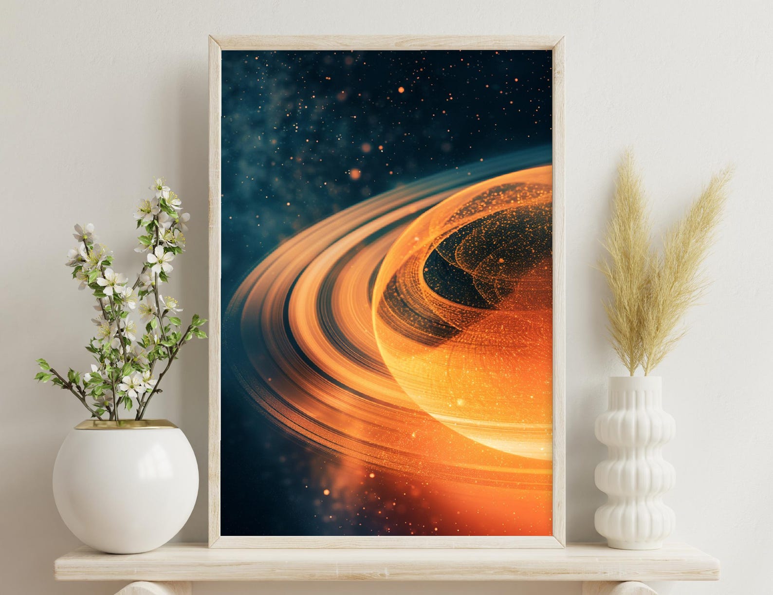 Saturn's Glow, Planet Saturn, Cosmic Wonders, Perfect for Wall Decor ...