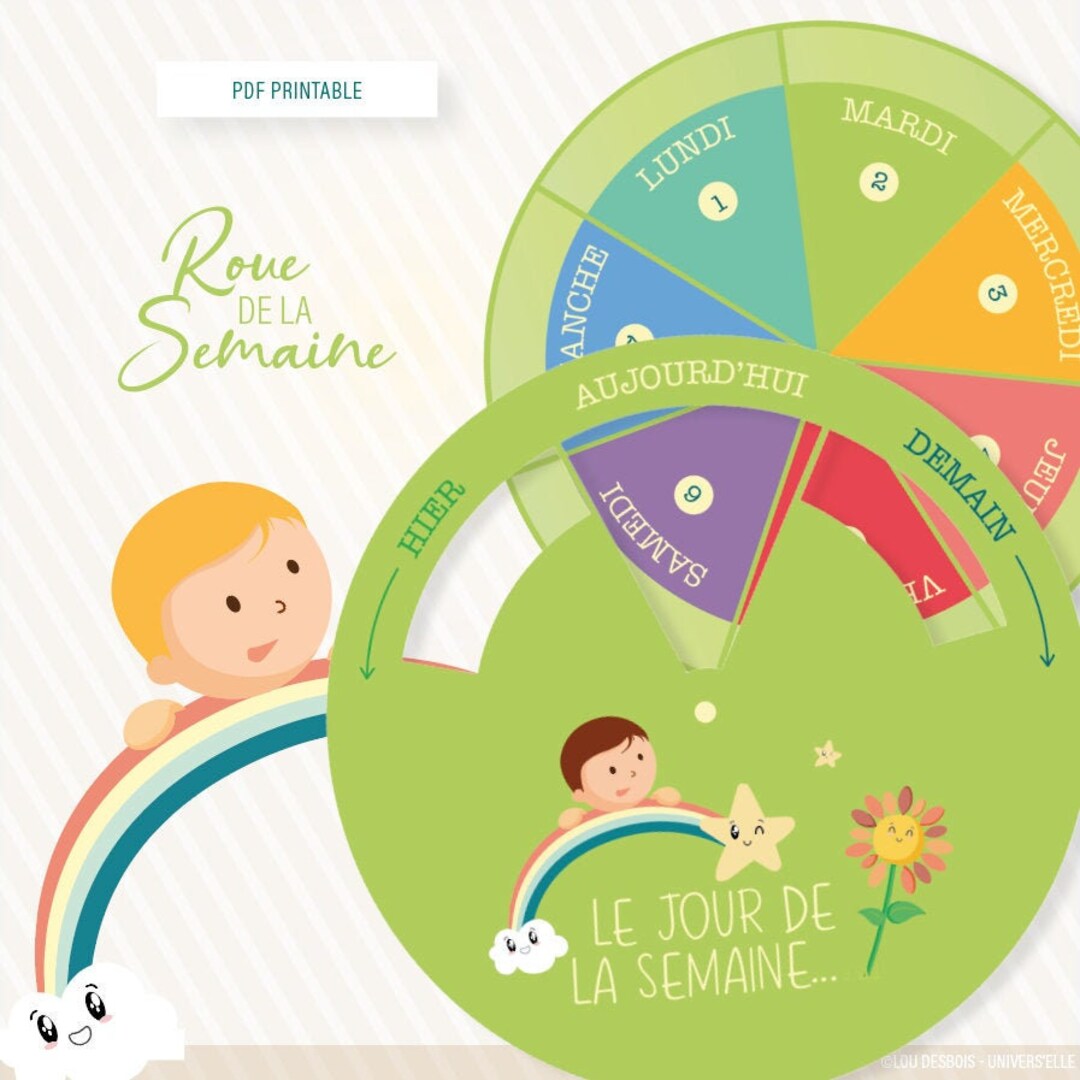 WHEEL of the WEEK - Green - Printable PDF - Rituals / Children ...
