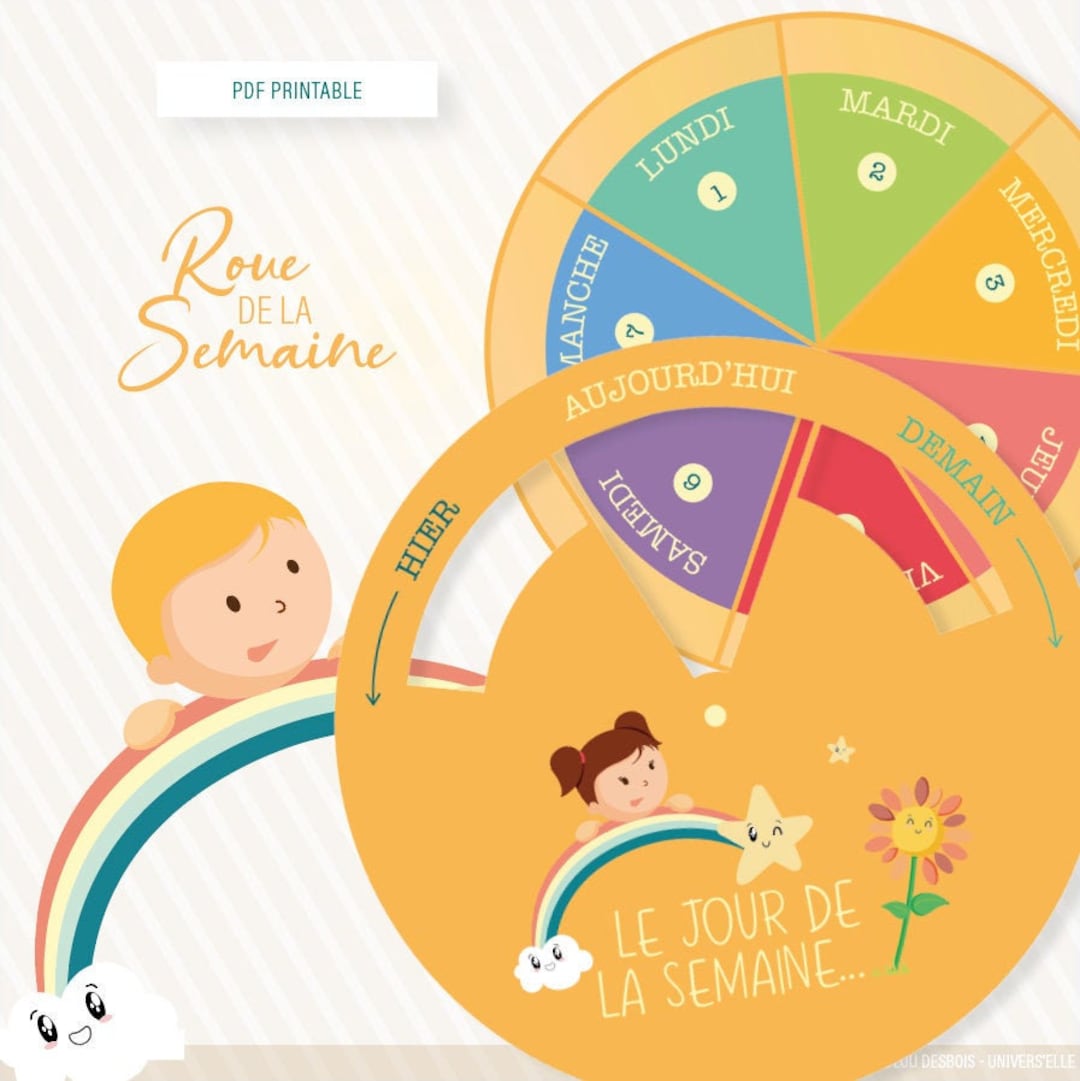 WHEEL of the WEEK - Yellow - Printable PDF - Rituals / Children ...