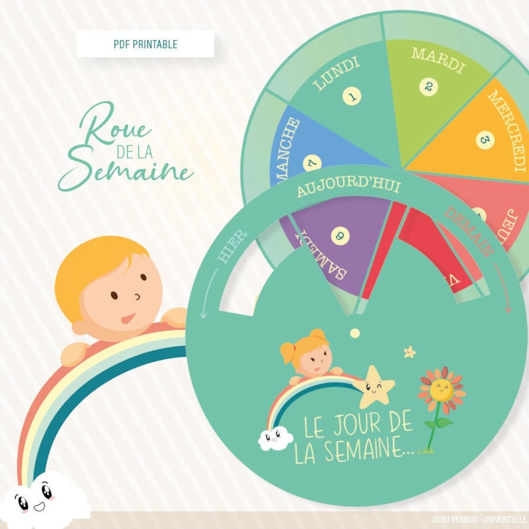 WHEEL of the WEEK - Turquoise - Printable PDF - Rituals / Children ...