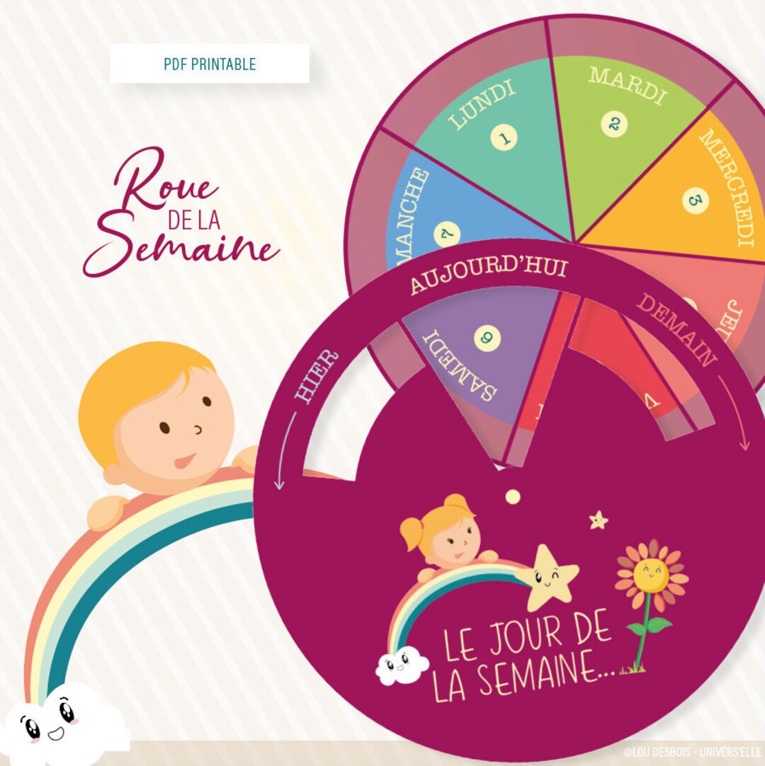 WHEEL of the WEEK - Pink - Printable PDF - Rituals / Children ...