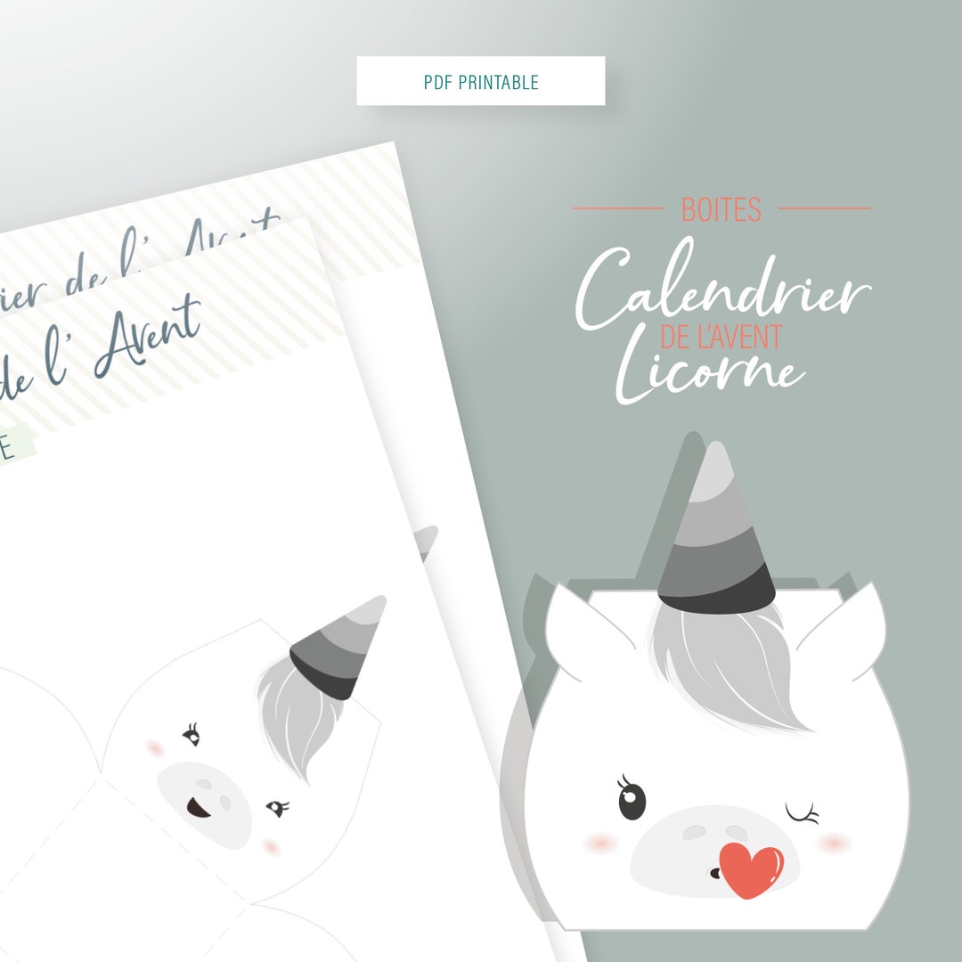 ADVENT CALENDAR - Unicorn - Printable PDF - Children / Decoration ...