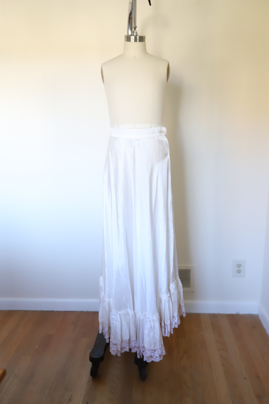 1970s Vintage Maxi Lace Ruffle Skirt - Etsy