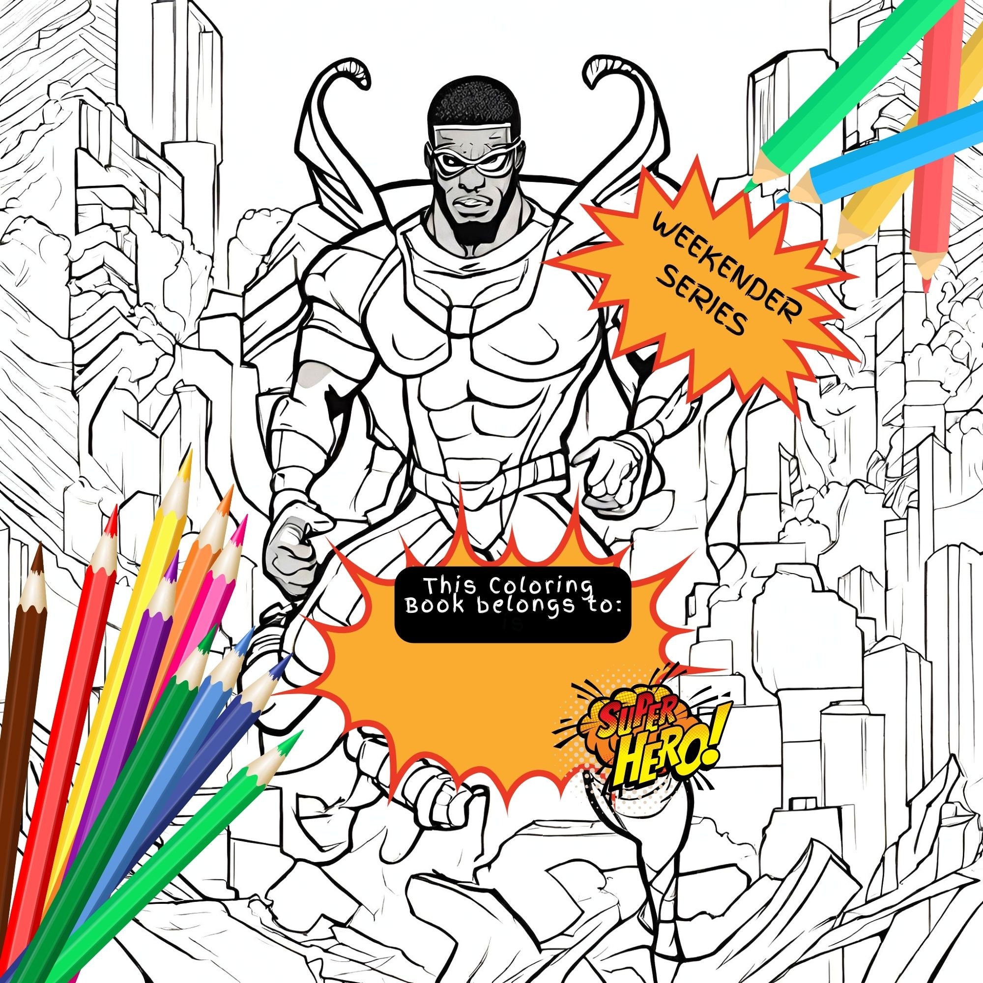 African American Superhero - Coloring Book Pages for Boys - PDF ...