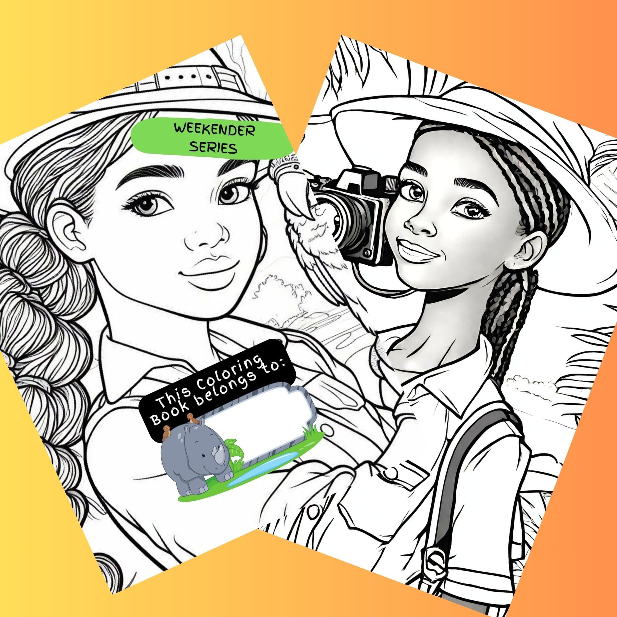 African American Girls, Coloring Book Pages, Safari Vacation Coloring ...