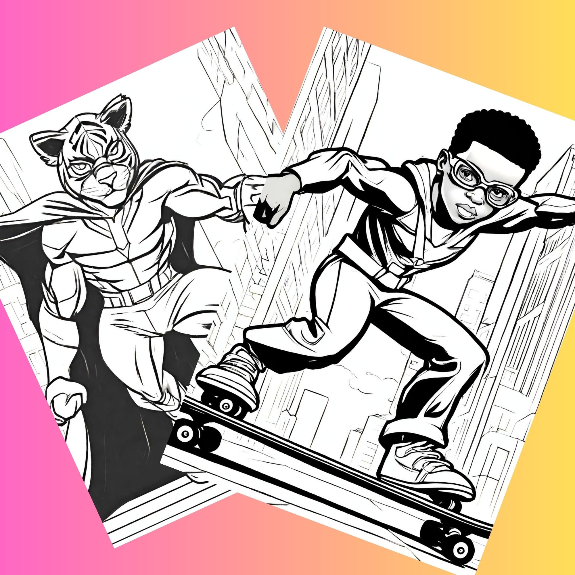 African American Superhero - Coloring Book Pages for Boys - PDF ...