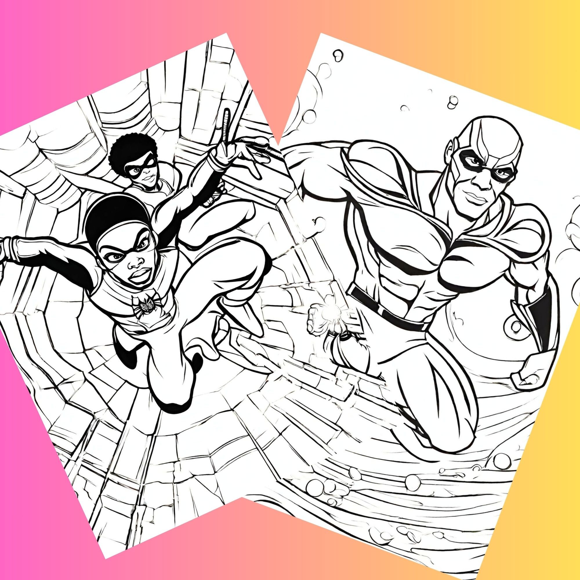 African American Superhero - Coloring Book Pages for Boys - PDF ...