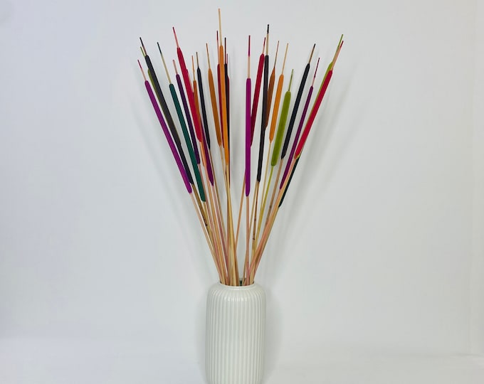 Rainbow Color Cattails Dry/preserved Flowers Bundle Dry - Etsy