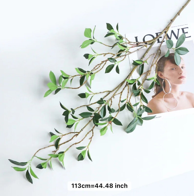 Faux Bay Leaf Branch Real Touch Spring Greenery DIY Floral Decor Office ...