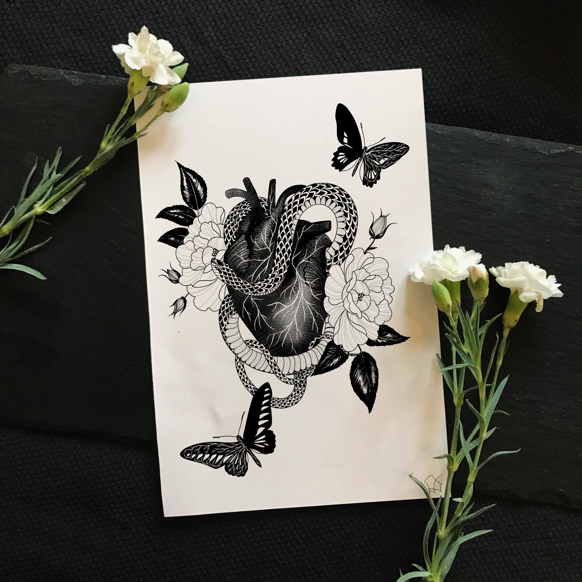 Pen & Ink Drawing & Illustration A4 Wild at heart drawing etna.com.pe