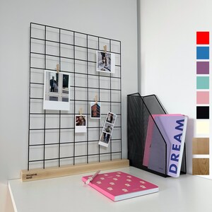 Tabletop Grid With Stand, Photo Stand, Metal Mood Board, Home Office ...