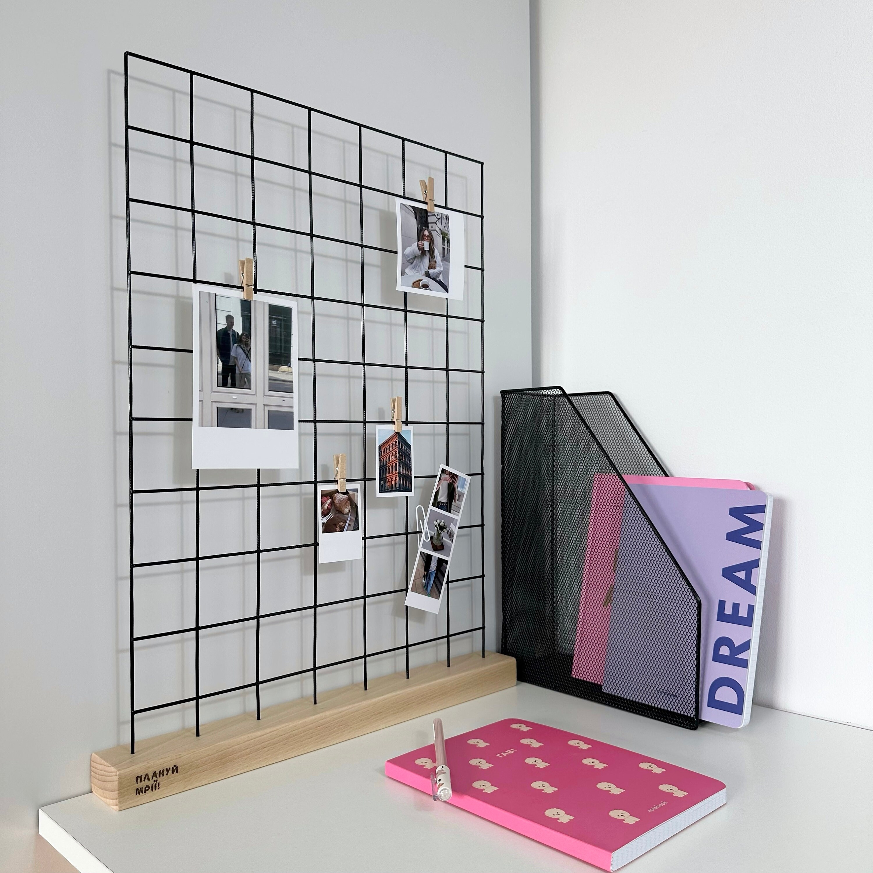 Tabletop Grid With Stand, Photo Stand, Metal Mood Board, Home Office ...