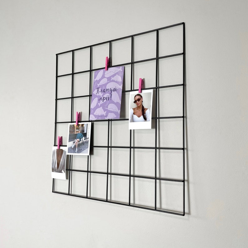 Wire Wall Grid, Mood Board, Photo Frame, Wire Memo Board, Metal Grid ...