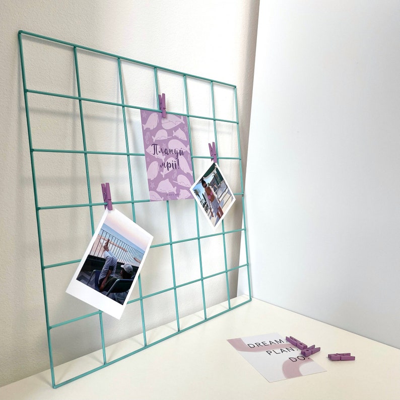 Small Wire Wall Grid in 9 Colors With Mounts and Clips, Wall Mood Board ...
