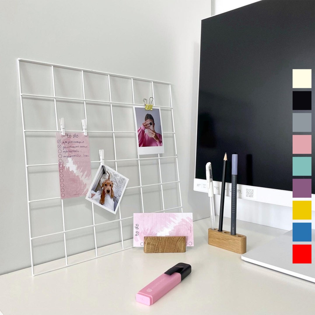 Wire Wall Grid, Mood Board, Photo Frame, Wire Memo Board, Metal Grid ...