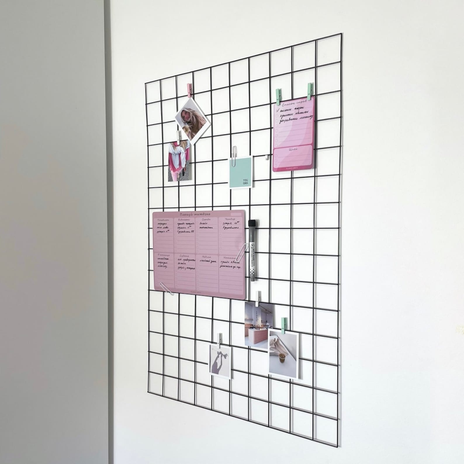 Room Wall Decor: Wire Wall Grid in 3 Sizes & 9 Colors, Room Decor ...