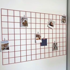 Wire Wall Grid, Mood Board, Photo Frame, Wire Memo Board, Metal Grid, Notice Board, Office ...