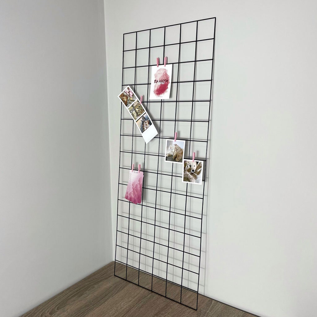 Wire Wall Grid, Mood Board, Photo Frame, Wire Memo Board, Metal Grid ...
