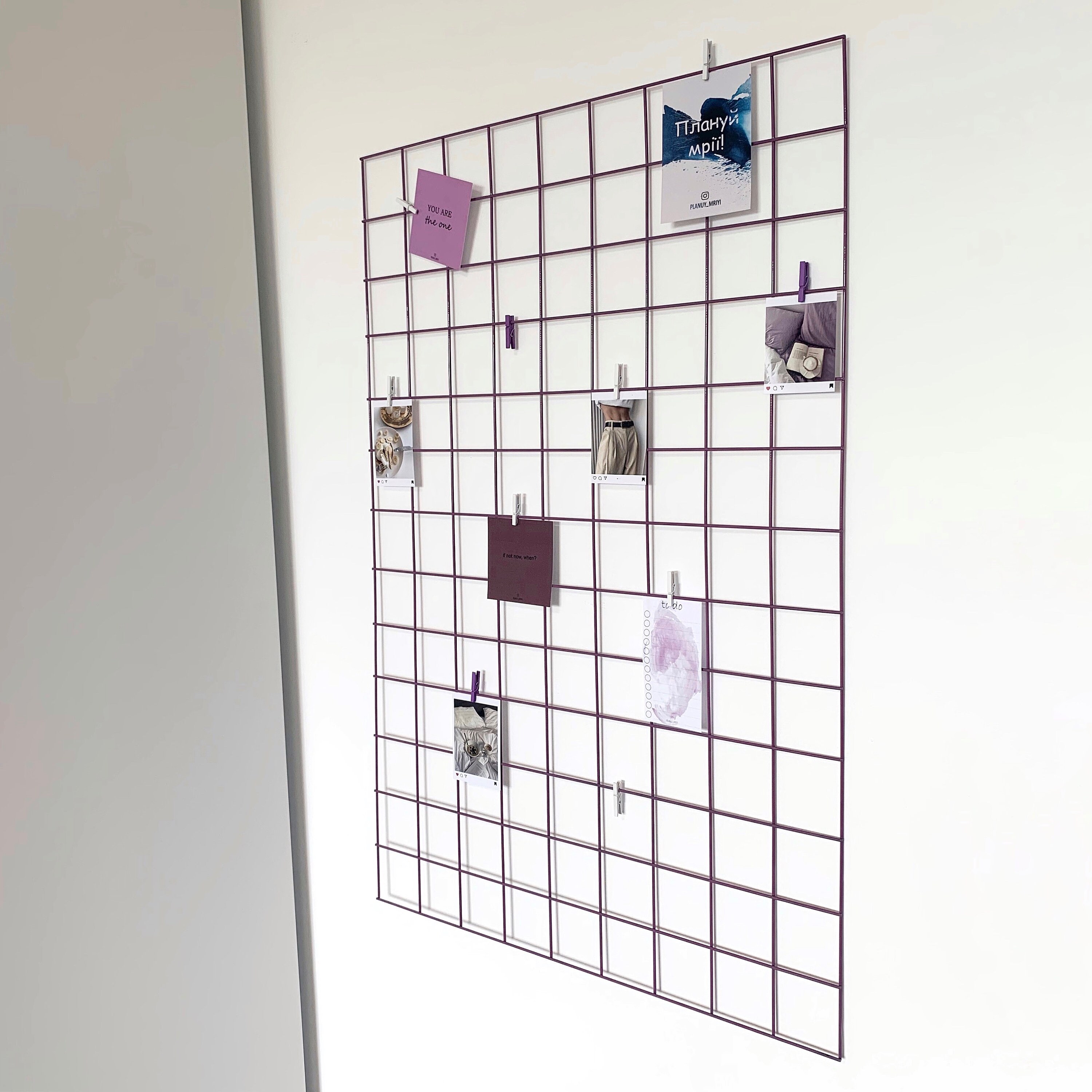 Wire Wall Grid, Mood Board, Photo Frame, Wire Memo Board, Metal Grid ...
