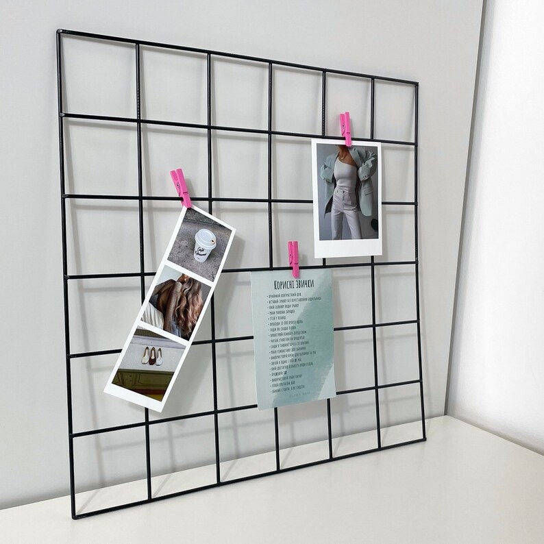 Small Wire Wall Grid in 9 Colors With Mounts and Clips, Wall Mood Board ...