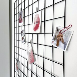 Wire Wall Grid, Mood Board, Photo Frame, Wire Memo Board, Metal Grid ...
