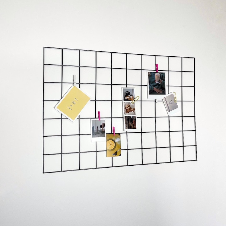 Wire Wall Grid, Mood Board, Photo Frame, Wire Memo Board, Metal Grid ...