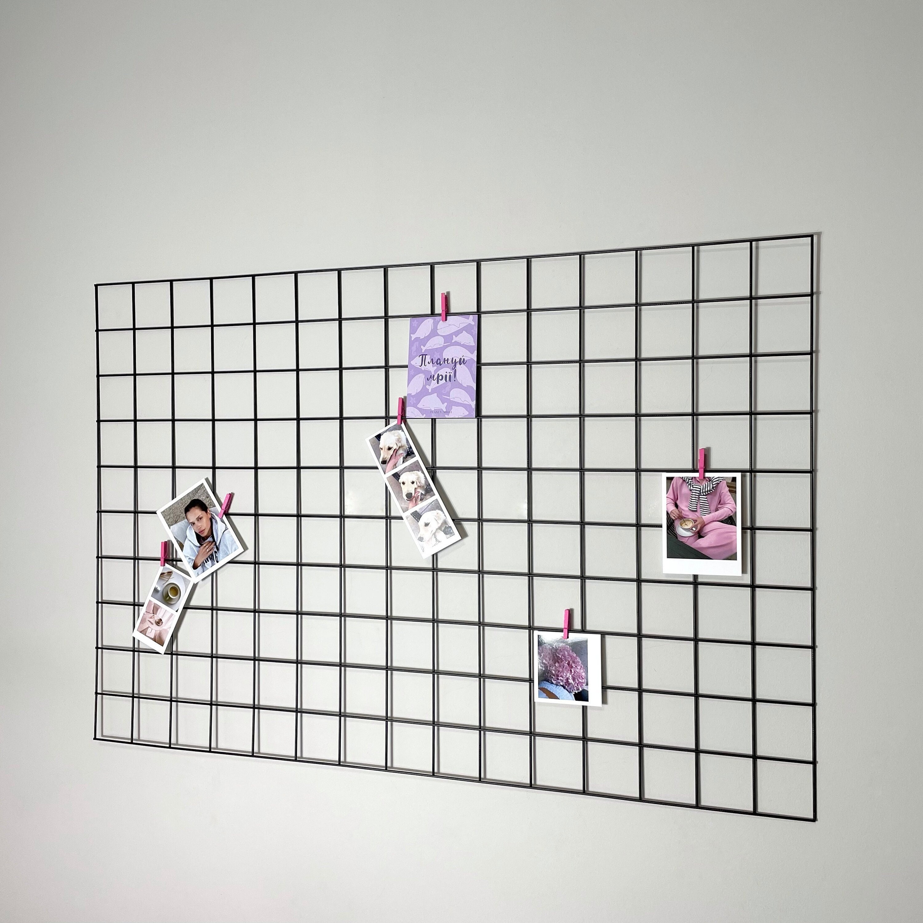 Wire Wall Grid, Mood Board, Photo Frame, Wire Memo Board, Metal Grid ...