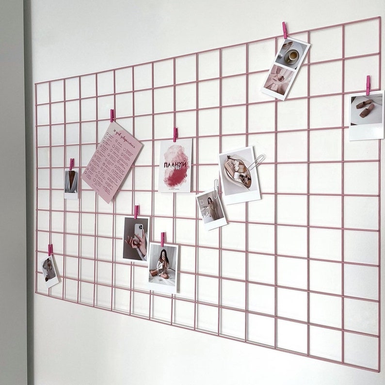 Room Wall Decor: Wire Wall Grid in 3 Sizes & 9 Colors, Room Decor ...