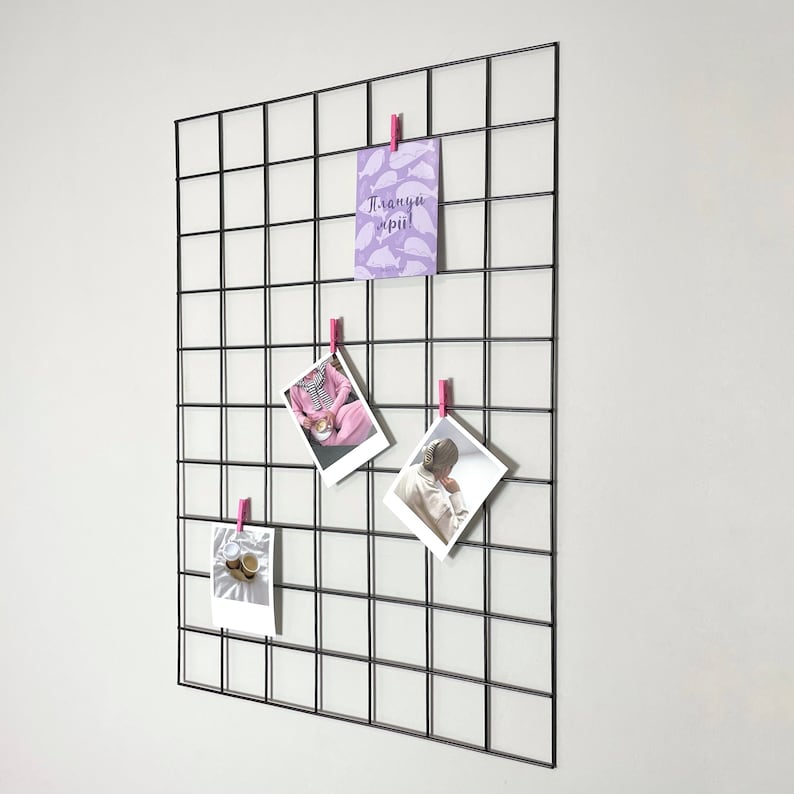 Wire Wall Grid, Mood Board, Photo Frame, Wire Memo Board, Metal Grid ...