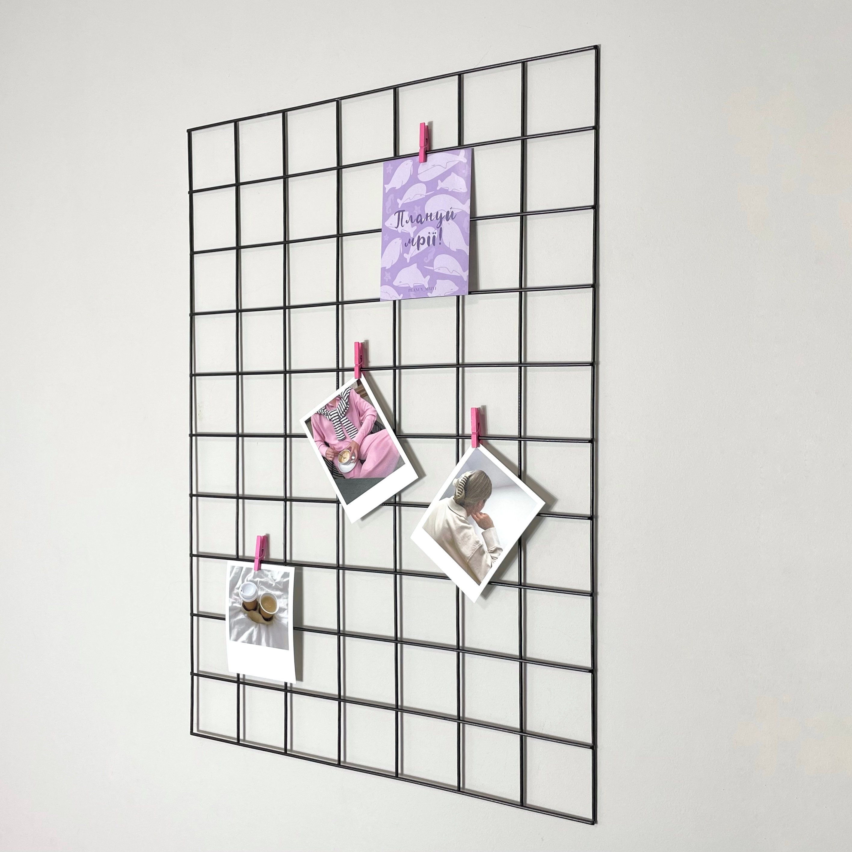 Wire Wall Grid, Mood Board, Photo Frame, Wire Memo Board, Metal Grid ...