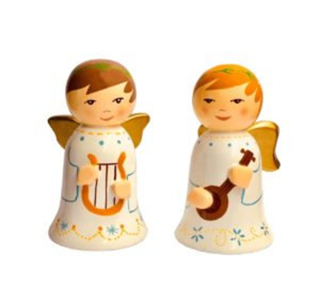 Two 9cm Turned Wooden Angels Gift Box - Etsy
