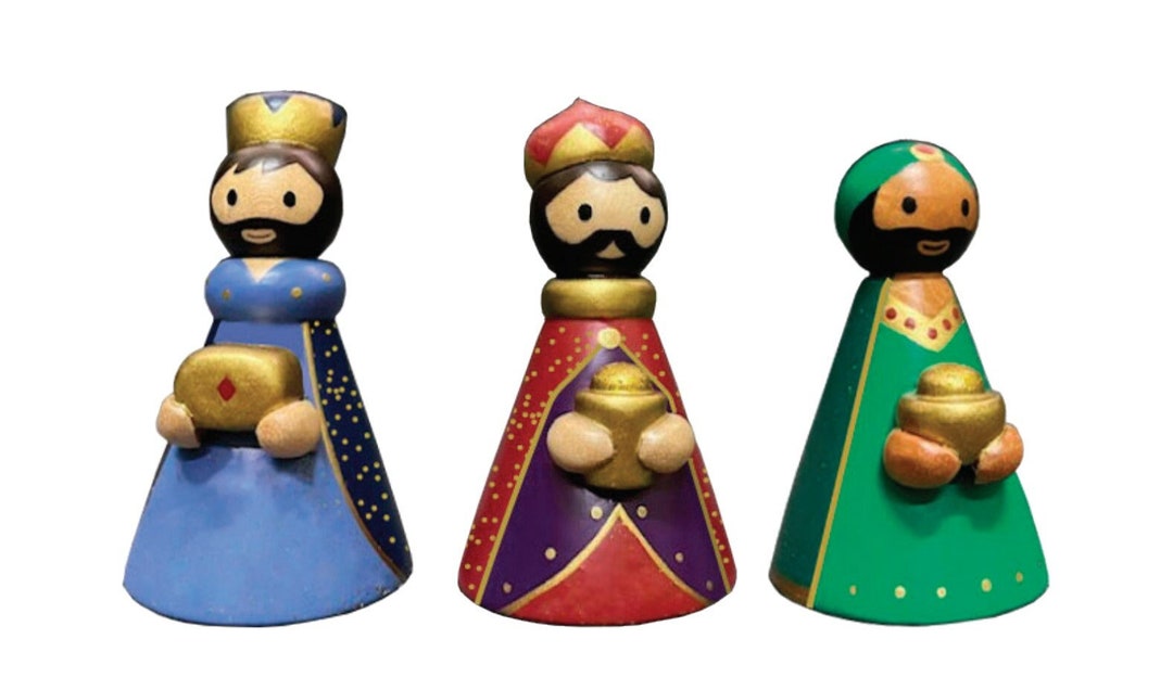 Rois Mages bois dorés - Etsy France