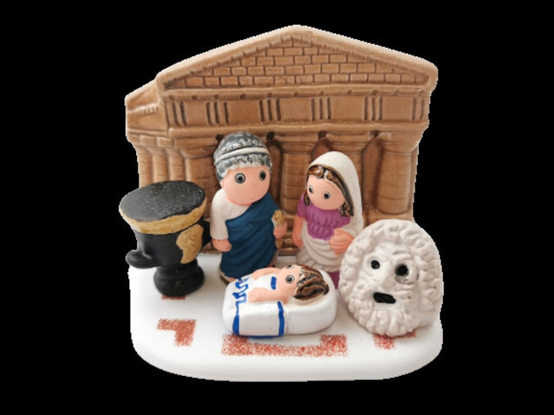 BLOCK Ceramic Nativity Scene 8x7cm GREECE - Etsy