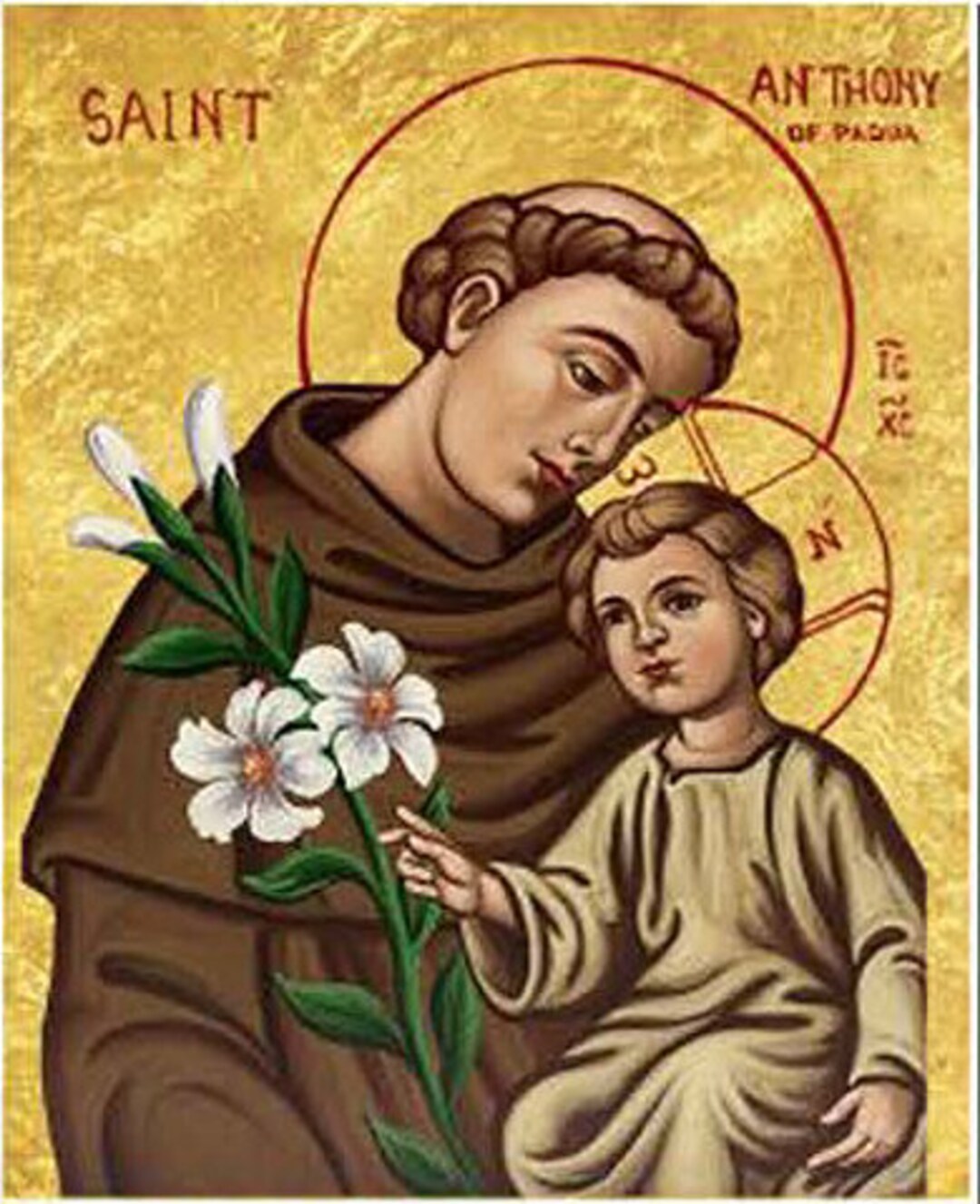 Curved Golden Icon 14*18.5cm - SAINT ANTHONY - Etsy