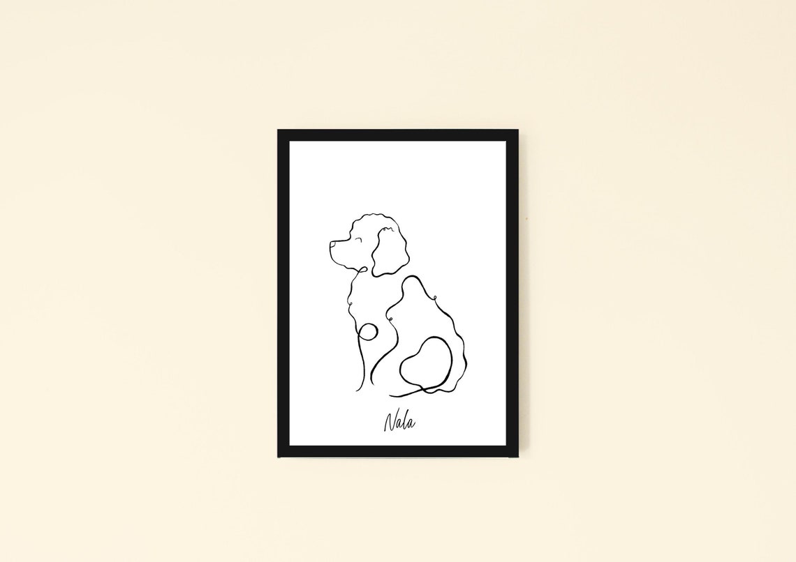 Personalised Cockapoo Print Minimalist Cockapoo Line Art | Etsy