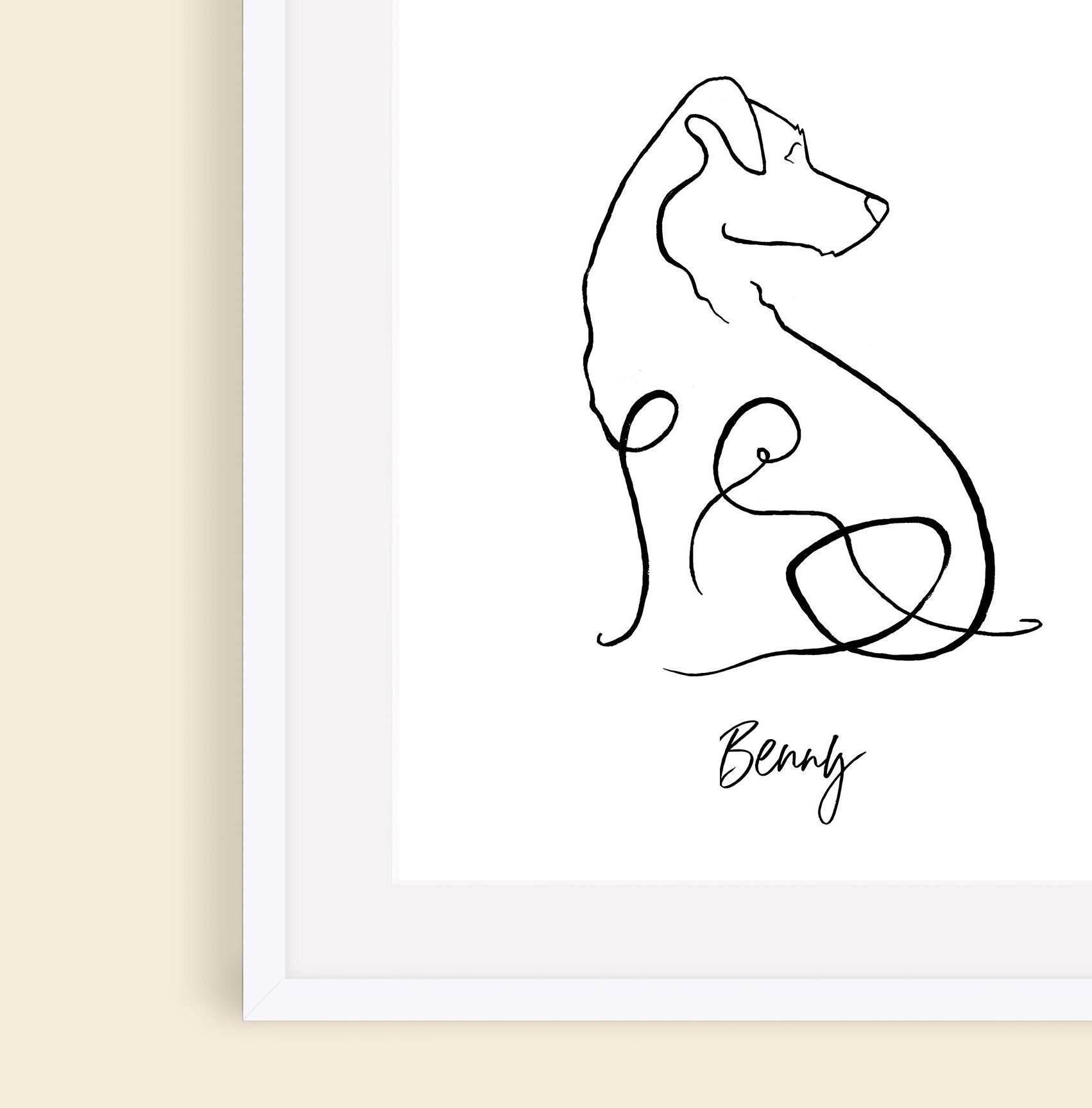 Personalised Jack Russel Print Minimalist Jack Russel Line | Etsy