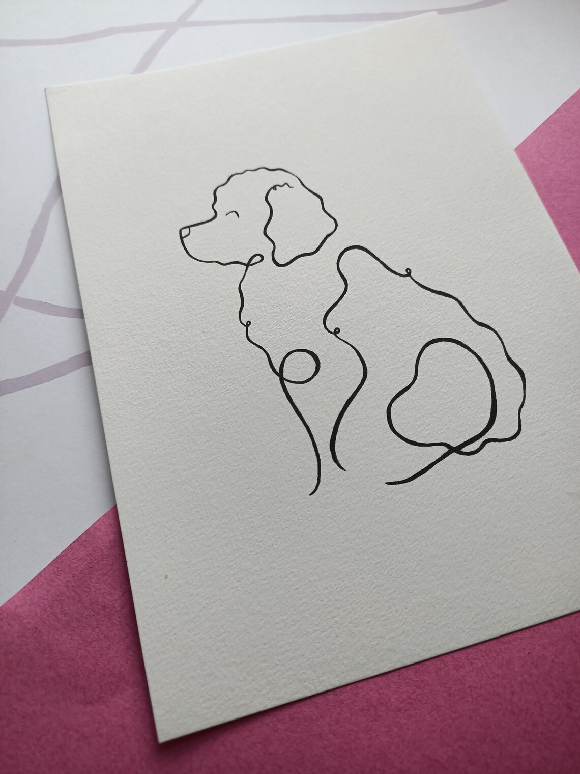 Personalised Cavapoo Print Minimalist Cavapoo Line Art Print | Etsy