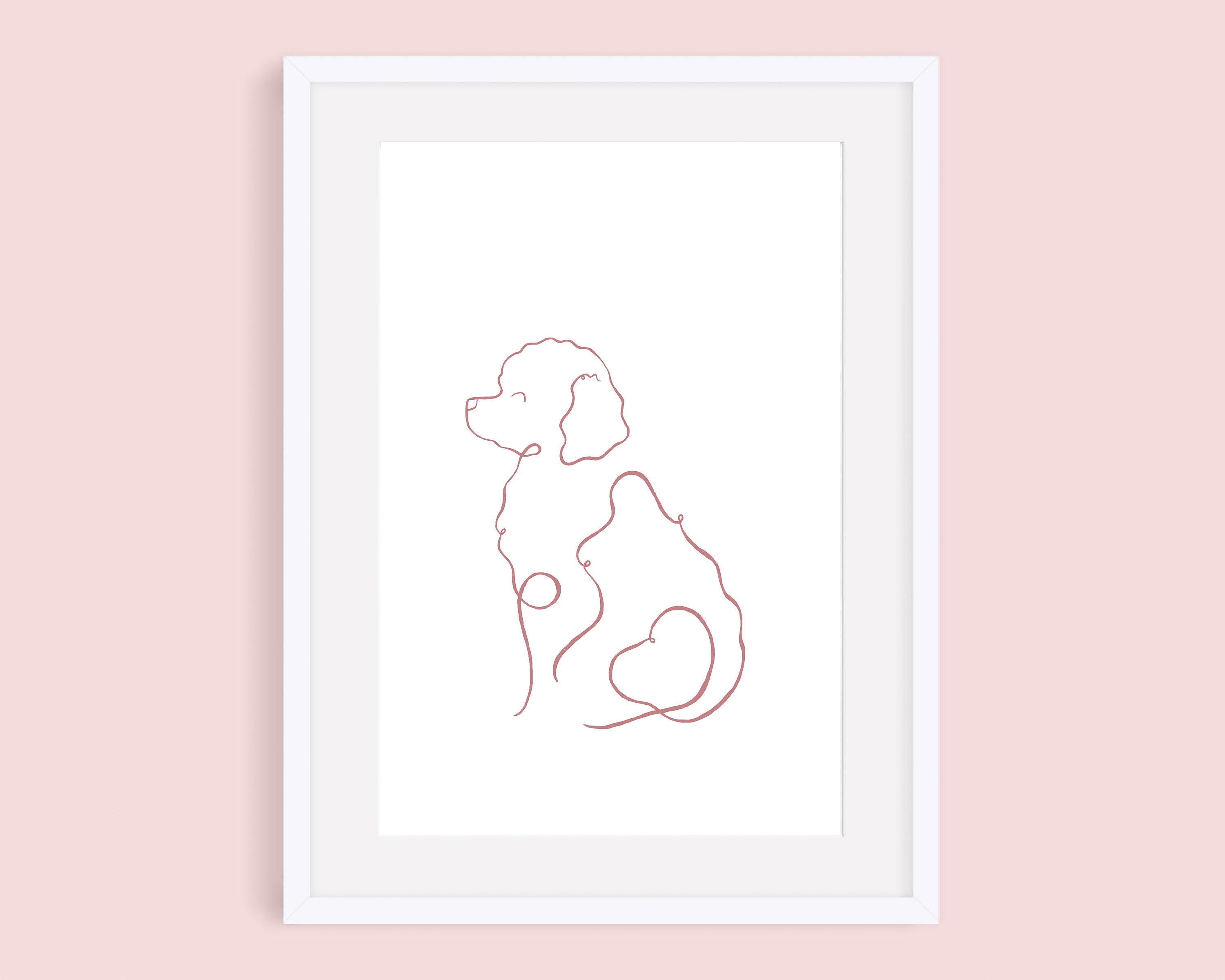 Personalised Cavapoo Print Minimalist Cavapoo Line Art Print | Etsy