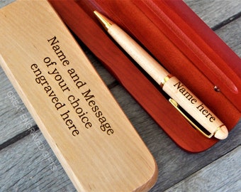 Personalized Wood Desktop Pen Set Engraved and Monogrammed - Etsy