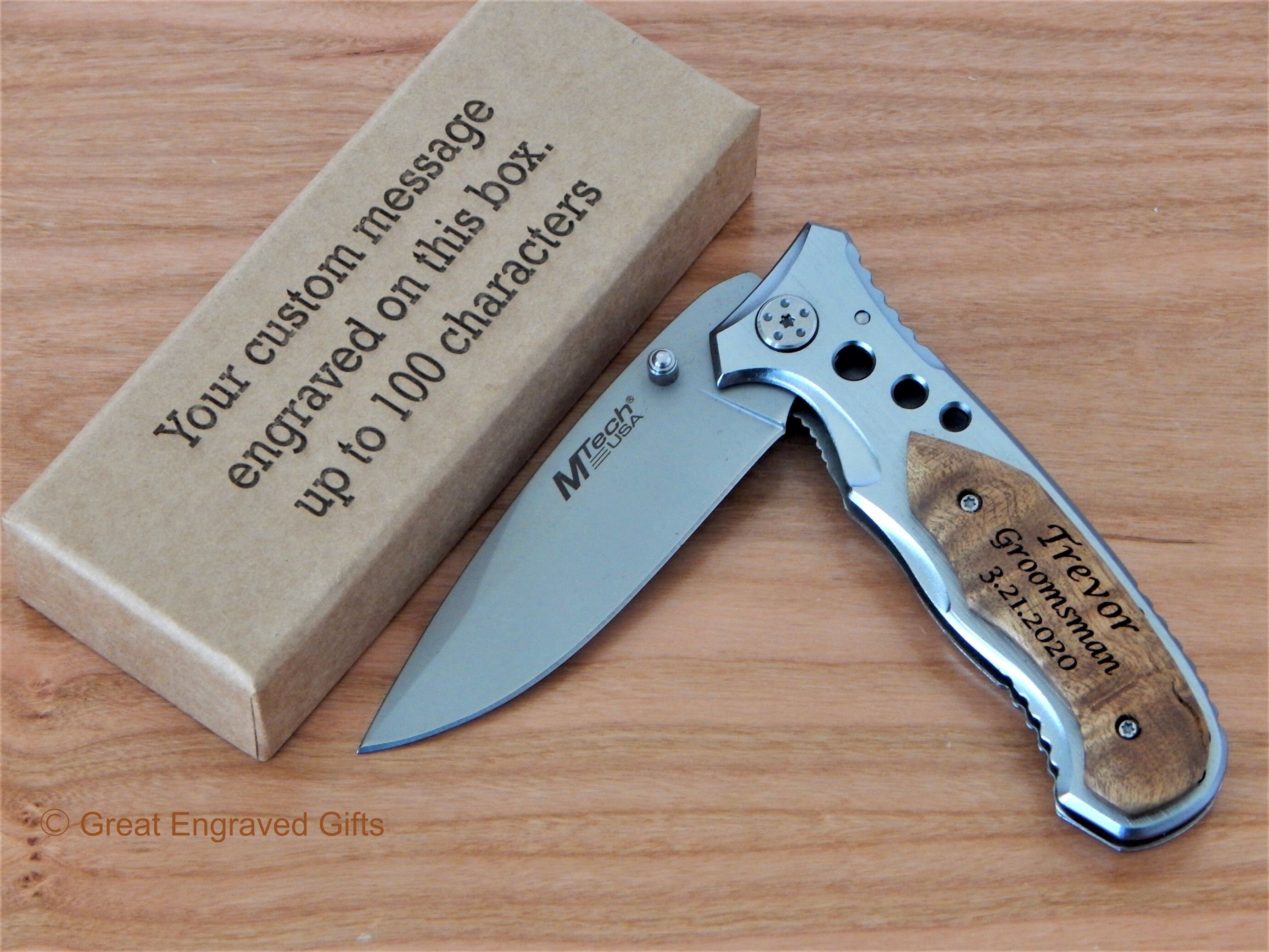 Monogram Hunting Knife Custom Pocket Knives Personalized | Etsy