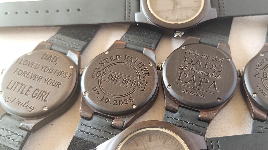 Personalized Wood Watch Stepfather of the Bride Gift: Engraved Box - Etsy