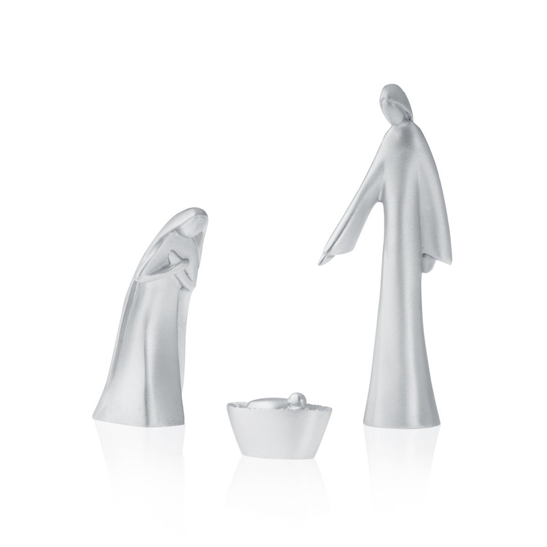 Nativity Mary, Joseph & Baby Jesus || Pewter Nativity Set | Manger ...