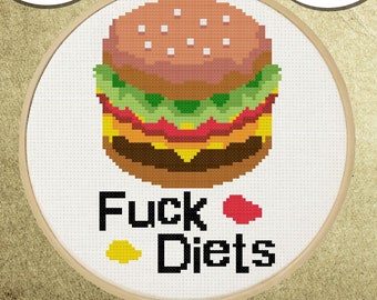 Tacocat Cross Stitch Pattern, DIY Embroidery, Small Hoop Art ...