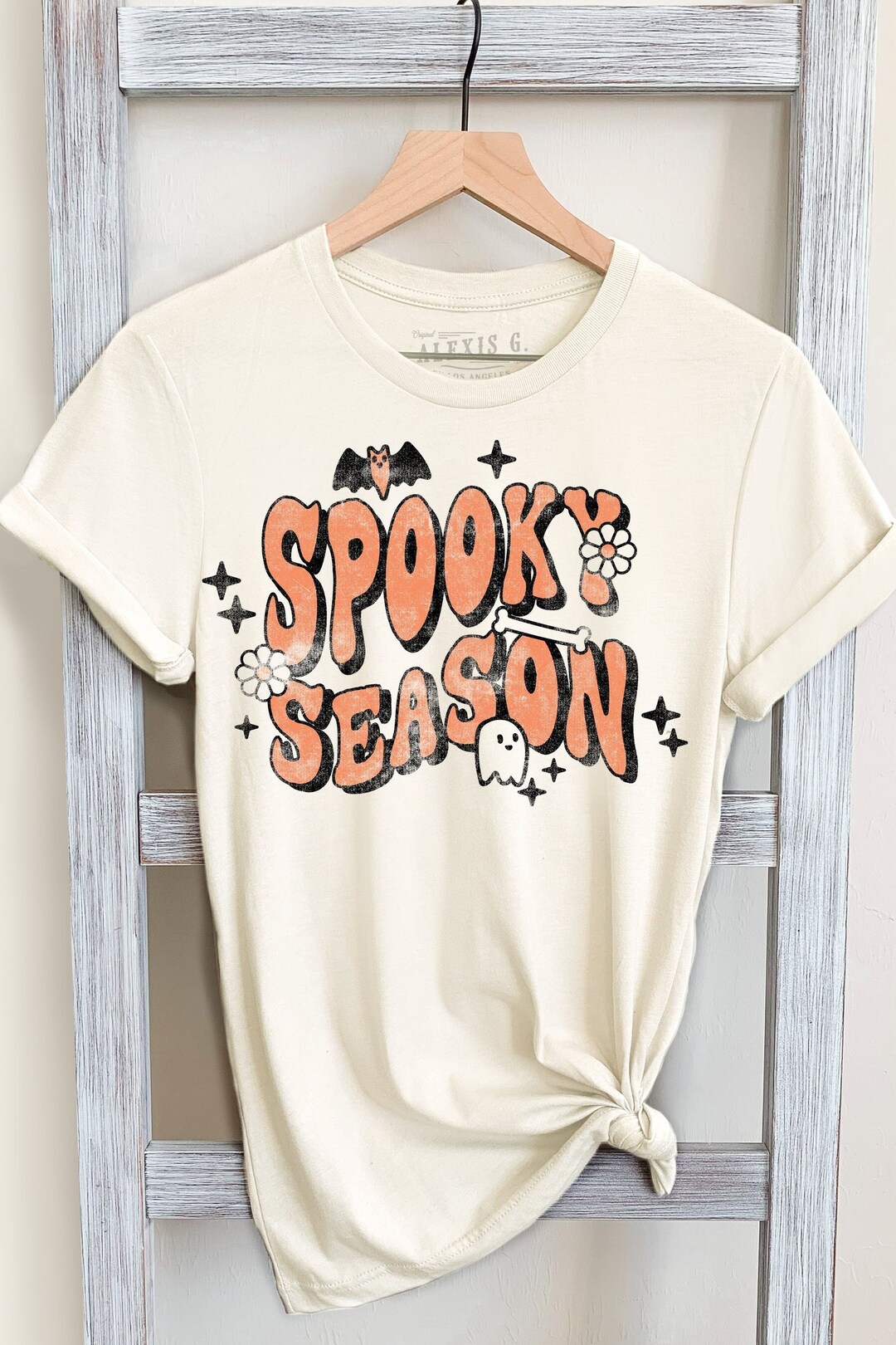 Spooky Season Graphic Tee, Spooky Season Shirt, Retro Halloween Shirt ...
